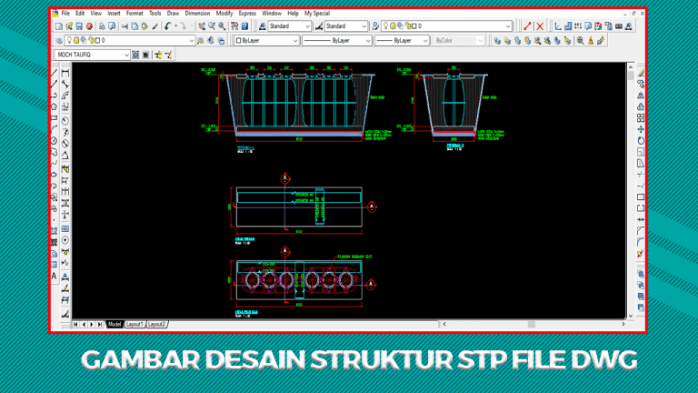 Gambar Desain Struktur STP DWG AutoCAD Terbaru 2025