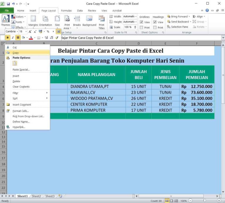 Belajar Cara Copy Paste di Excel Dengan Mudah | BETANTT