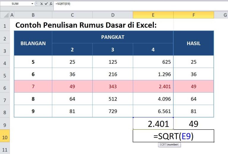 25+ Rumus Dasar Excel Lengkap Wajib Diketahui